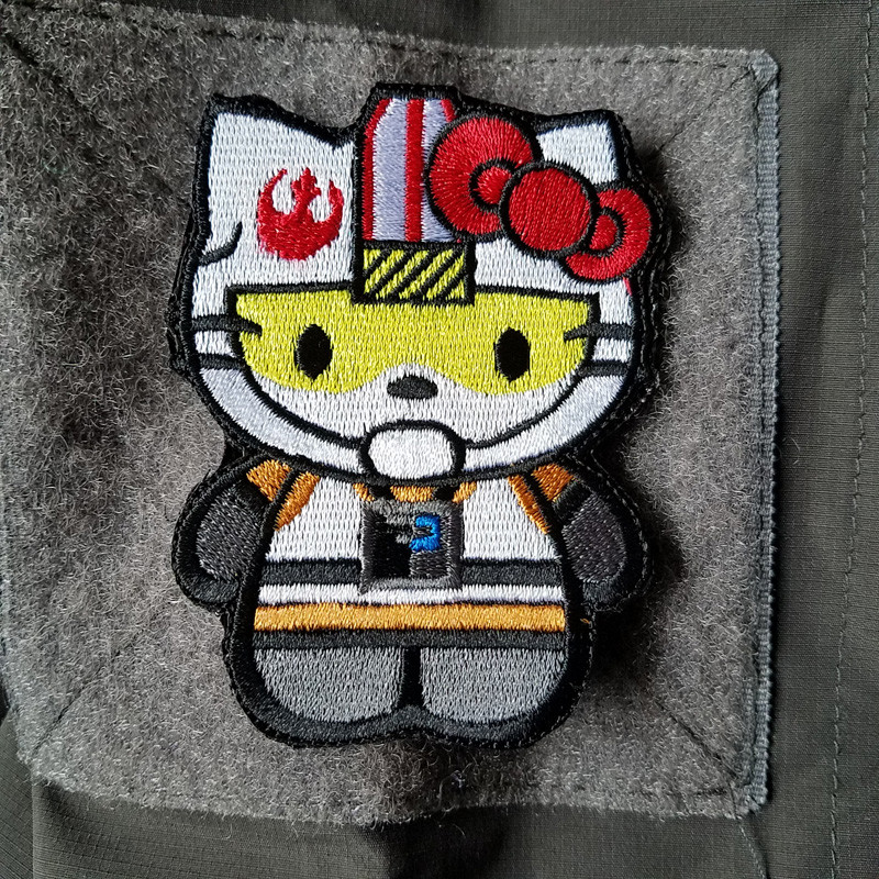 Cartoon Hello Kitty Jedi Hook Patch Embroidered Militray Tactical Badge ...