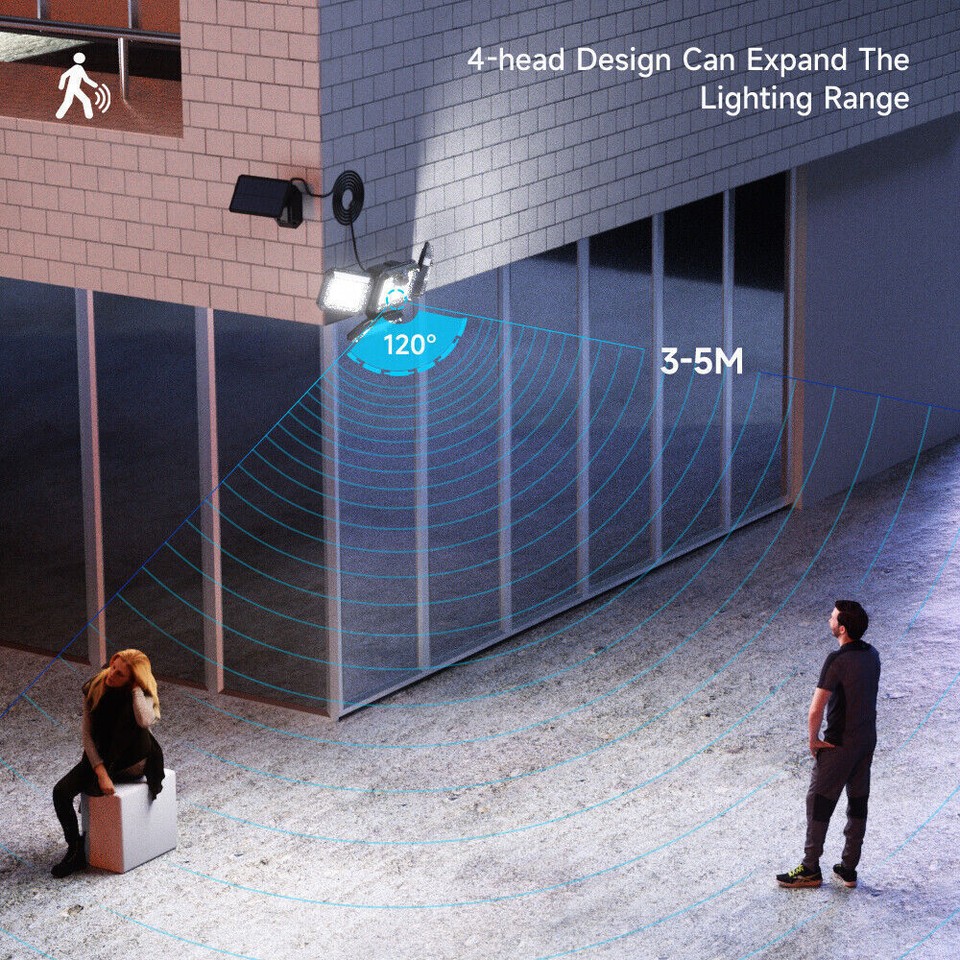 3000LM 333 LED Solar Lights Outdoor Waterproof Motion Sensor Security ...