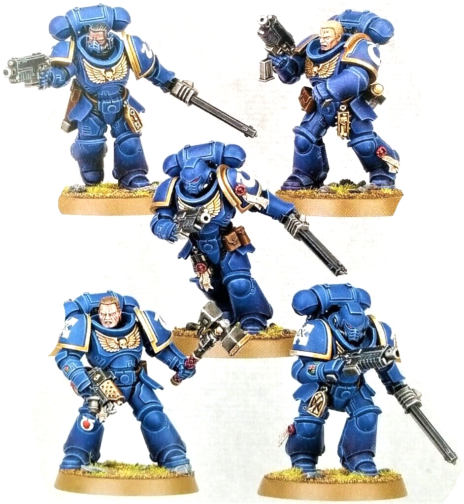 40K Primaris Space Marines 5 Assault Intercessors MULTI POSE Hammer ...
