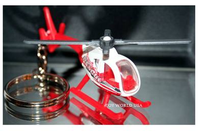 Custom Key Chain Helicopter white/red | eBay