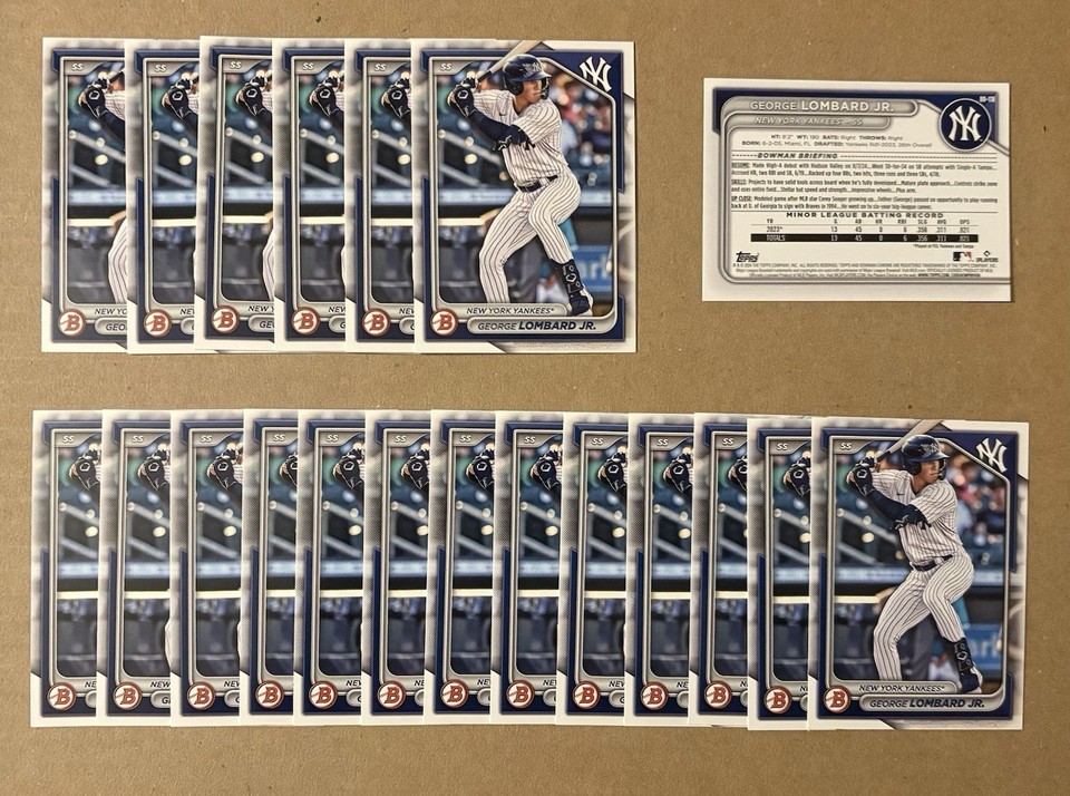x25 George Lombard Jr. 2024 Bowman Draft #118 Rookie Card RC lot/set ...