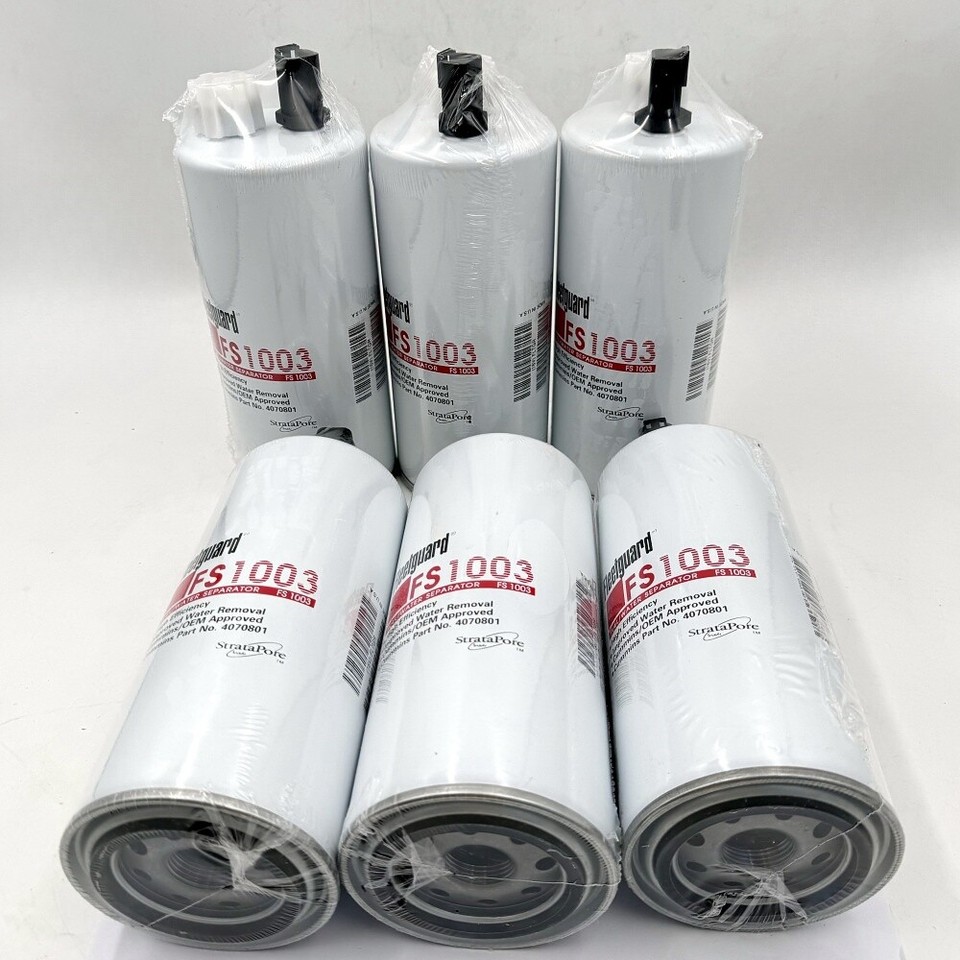 6PCS FleetGuard FS1003 Fuel Filter with Water Separator Part Number ...