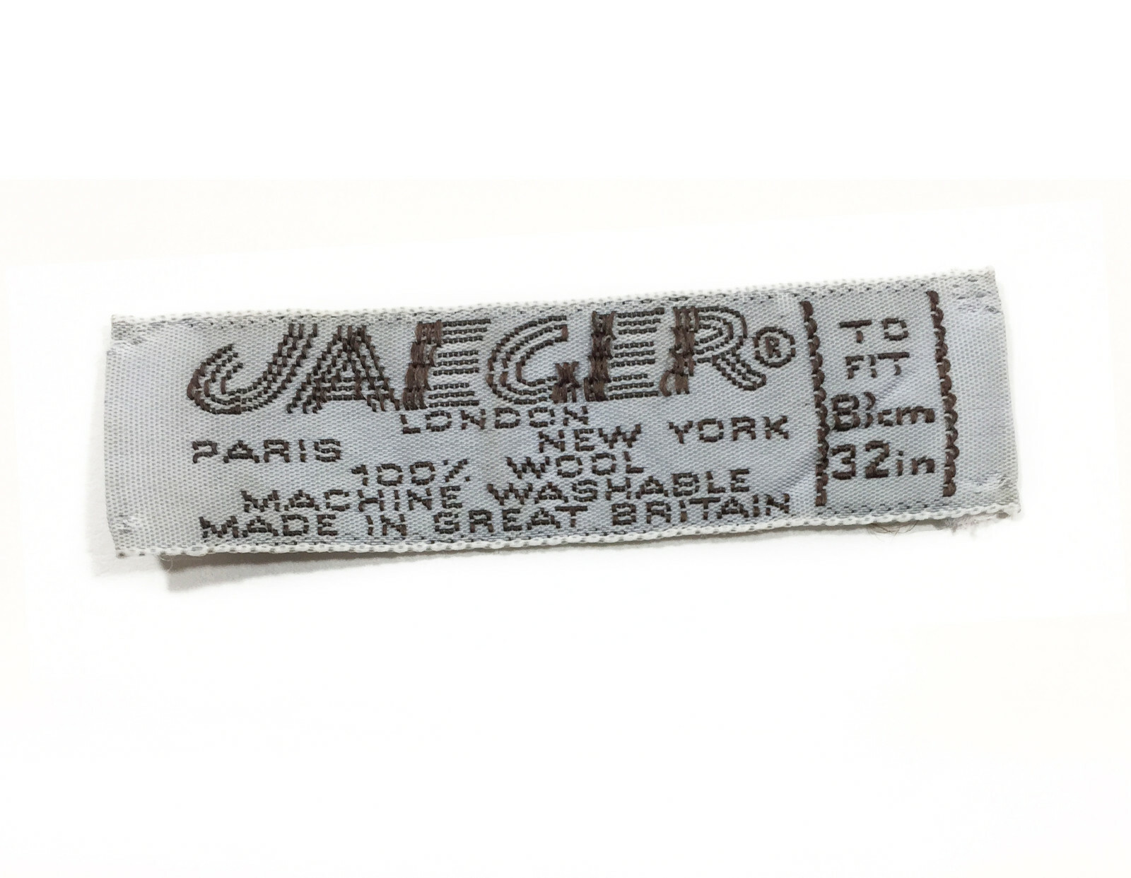 Vintage JAEGER Clothing Label Tag only - From a 32in Waist Garment ...