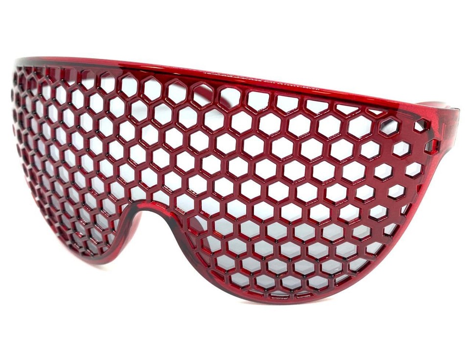 Oversize Shield Party Rave Club DJ SUN GLASSES Huge Big Red Frame ...