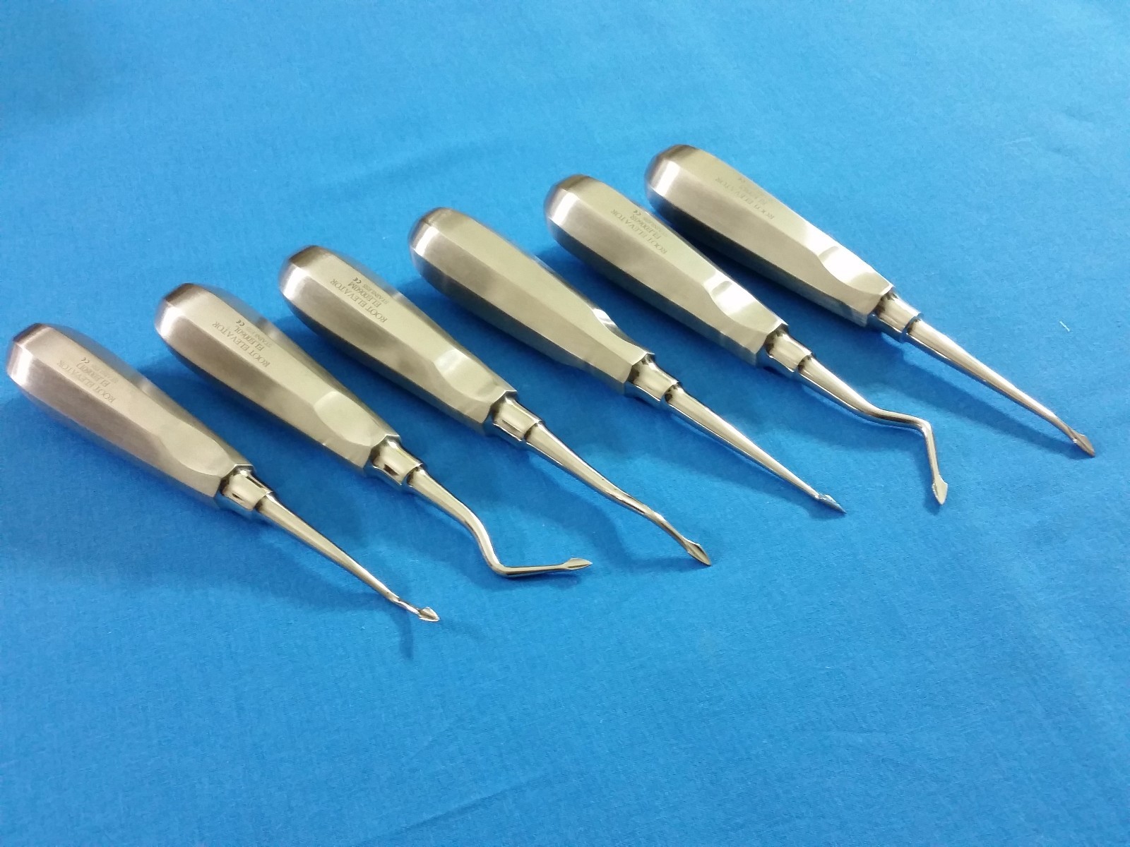 SET OF 6 PASSIVATED DENTAL SURGERY SPEAR SPADE SHAPE CONCAVE ROOT TIP ...