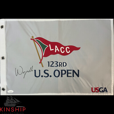 Wyndham Clark signed 2023 US Open Golf Flag JSA COA Auto 123rd LACC ...