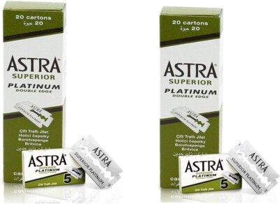 200 ASTRA Super Platinum Smooth Double Edge Safety Razor Blades ( 2 Box ...