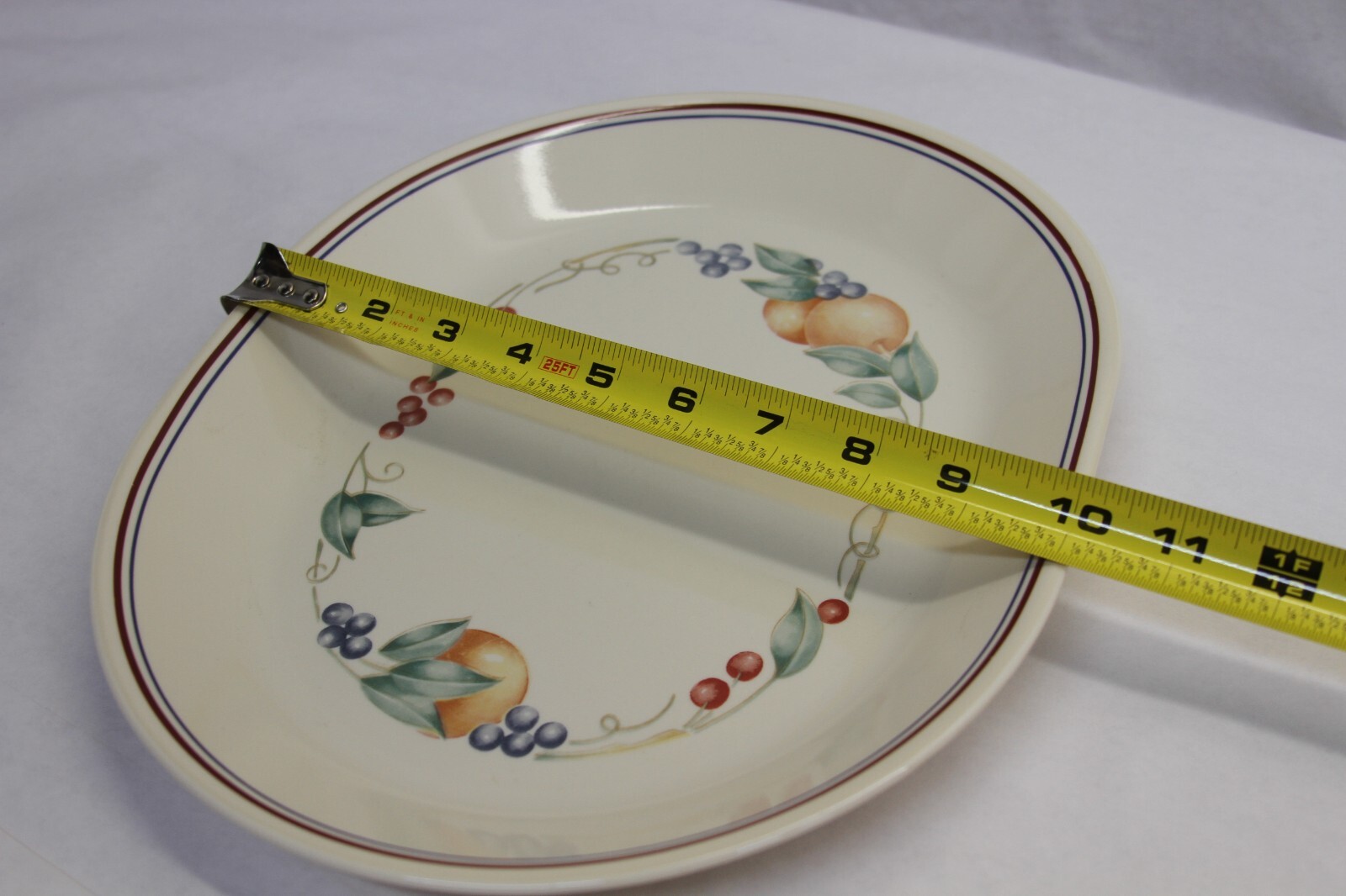 Vintage Corelle ABUNDANCE Fruit Pattern Oval Serving Platter Plate 12x10" | eBay