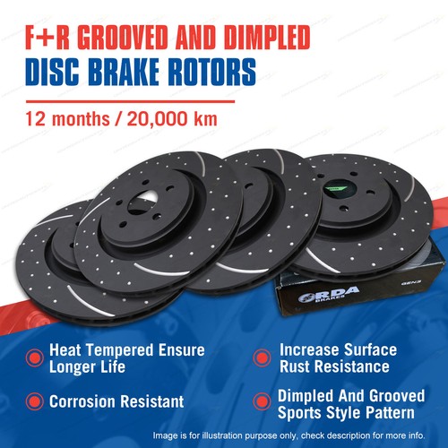 Front + Rear Slotted Disc Brake Rotors for Audi S2 2.2L 20V Turbo 90 ...