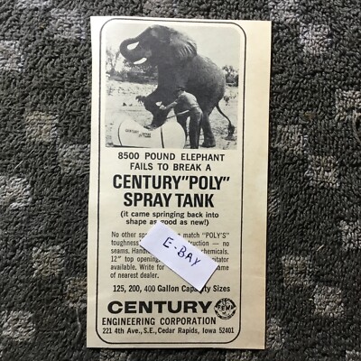 1968 Ad. Century Poly Spray Tank. Century Engineering Corp. Cedar ...