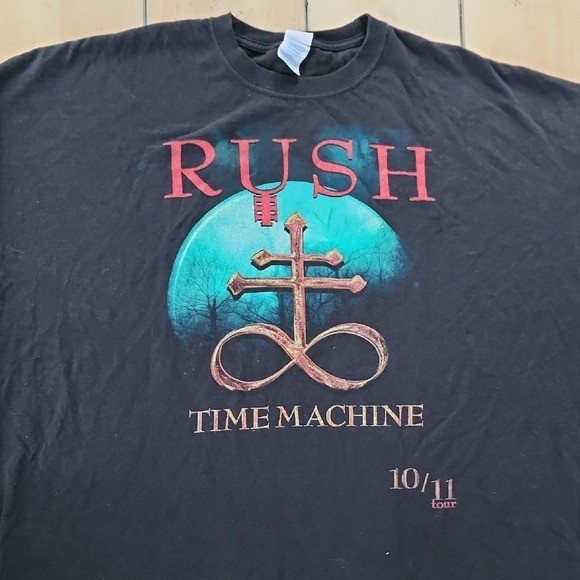 Vintage M&O Knits Rush "Time Machine" Tour HeavyWeight Cotton T-Shirt ...