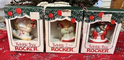 Jasco Twinkle Tree Rocker Ornaments Porcelain Light Cover Set 3 ...