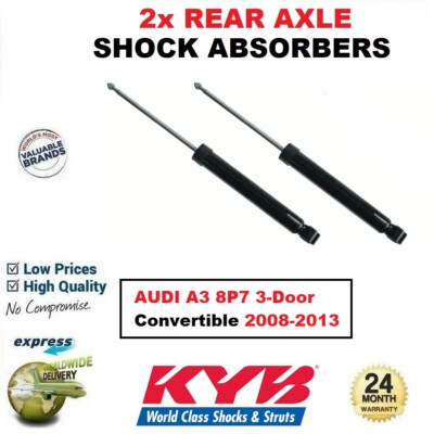 2x KYB REAR AXLE SHOCK ABSORBERS SET for AUDI A3 8P7 3Door Convertible ...