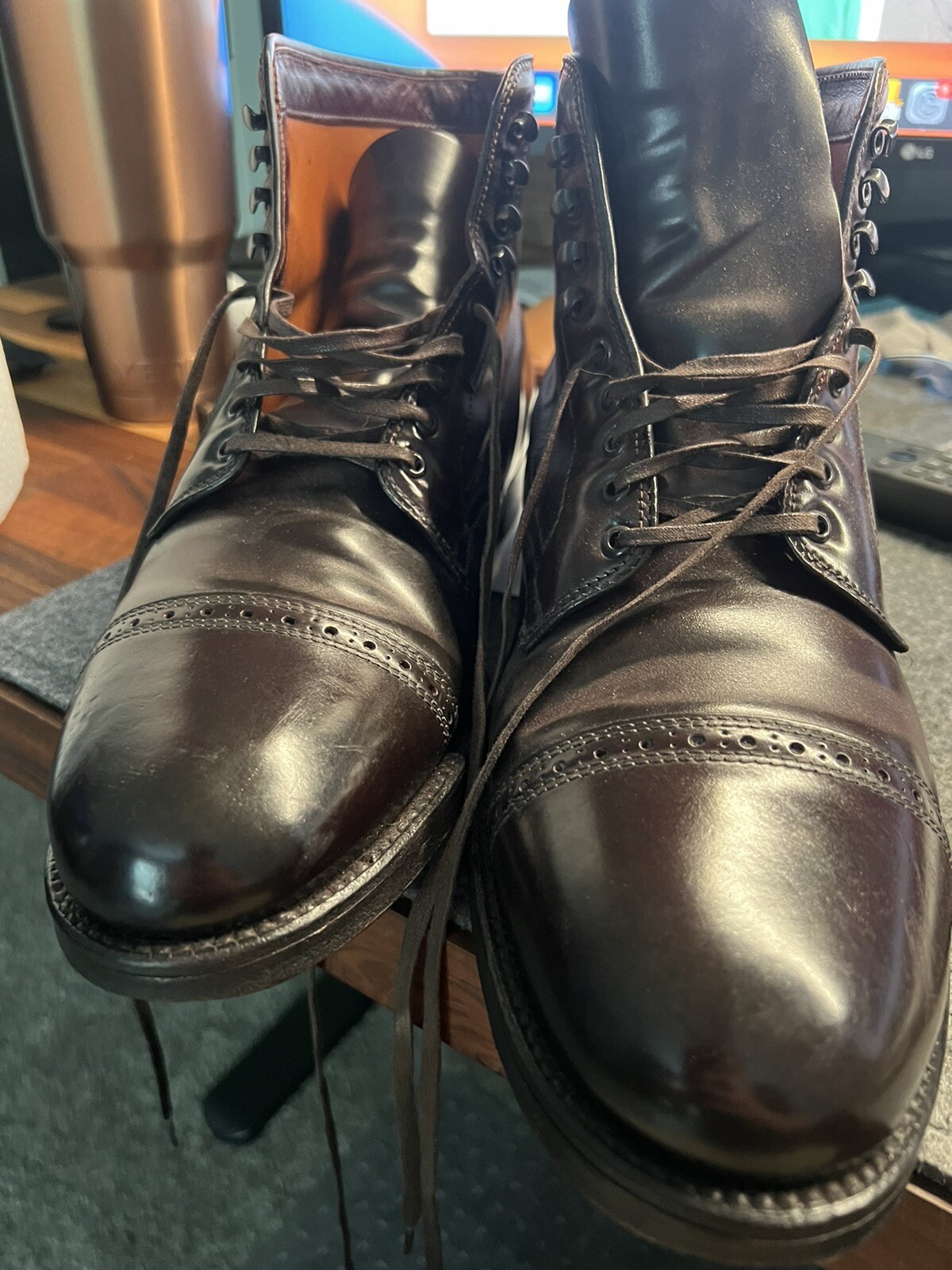 Alden 39628H Color 8 Shell Cordovan Perforated Cap To… - Gem