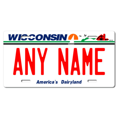 Personalized Wisconsin License Plate 5 Sizes Mini to Full Size Free ...