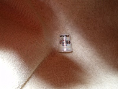Thimble, Vintage Porcelain "Memphis, Tennessee" Lusterware w/River Boat ...