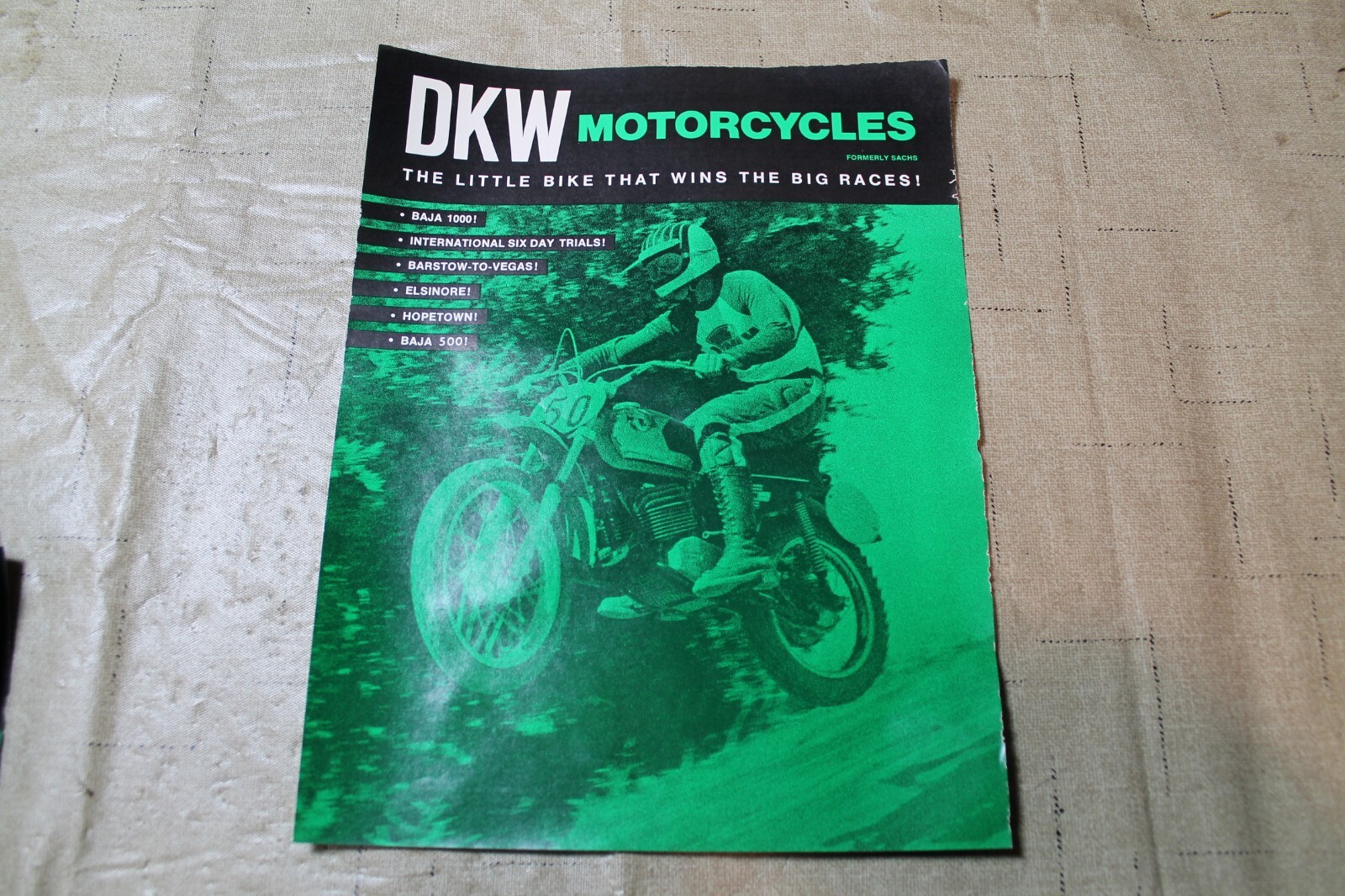 Original 1971 DKW Hornet Boondocker 125 1 Page Sales Brochure - Fork ...