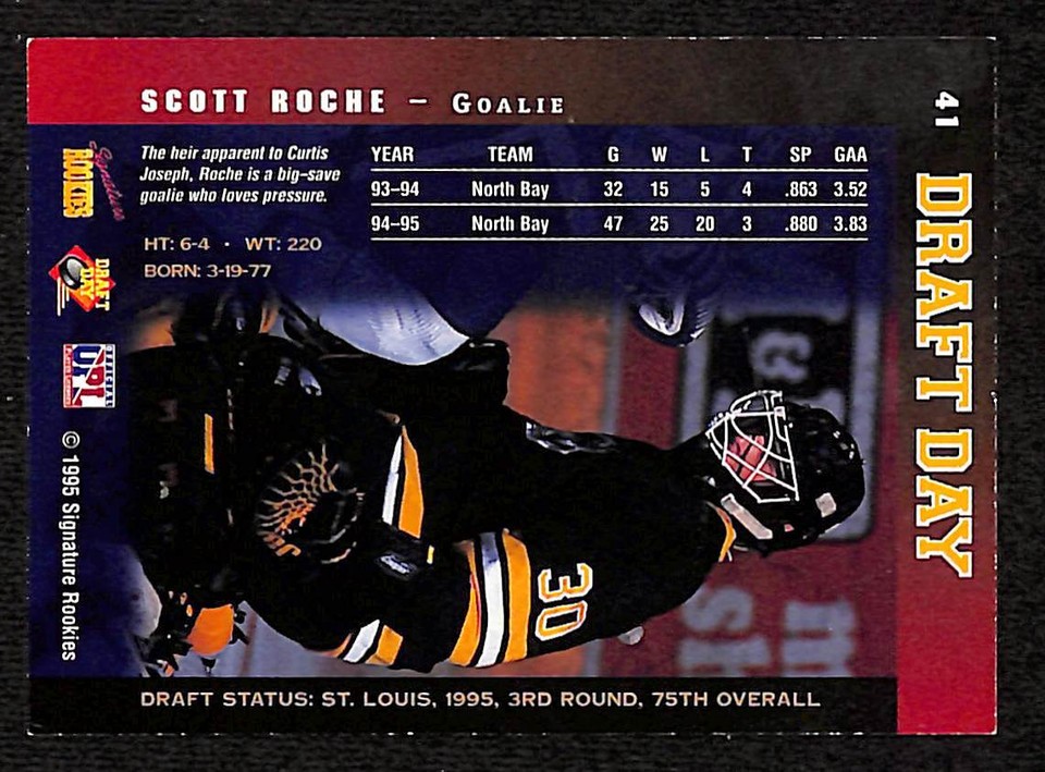 1995 Signature Rookies Scott Roche (RC) North Bay Centennials /4500 ...