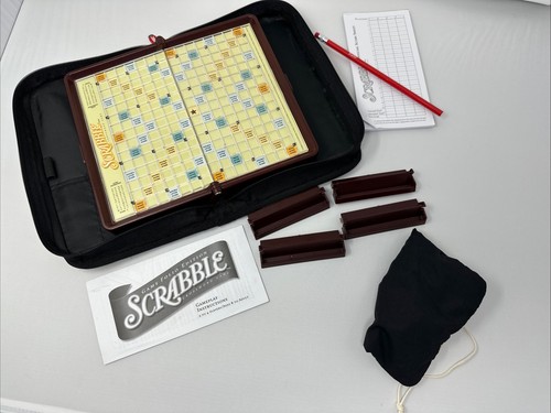 Scrabble Travel Size Game Folio Edition In Zippered Case Complete Set ...