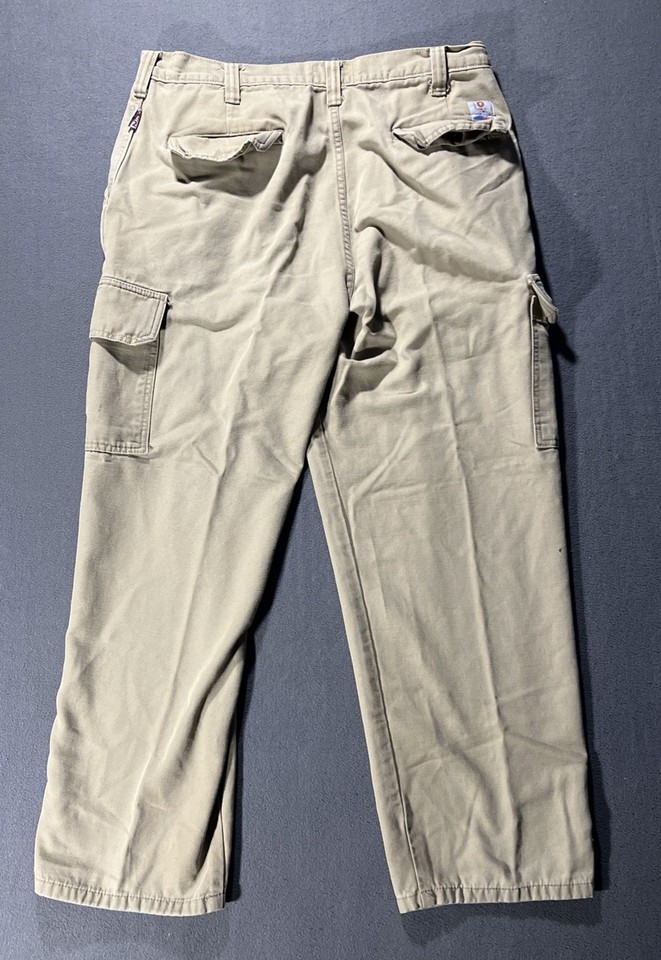 Tyndale FR Cargo Pants Mens 33x28 Khaki CAT 2 12 Cal NFPA 2112 Made in ...
