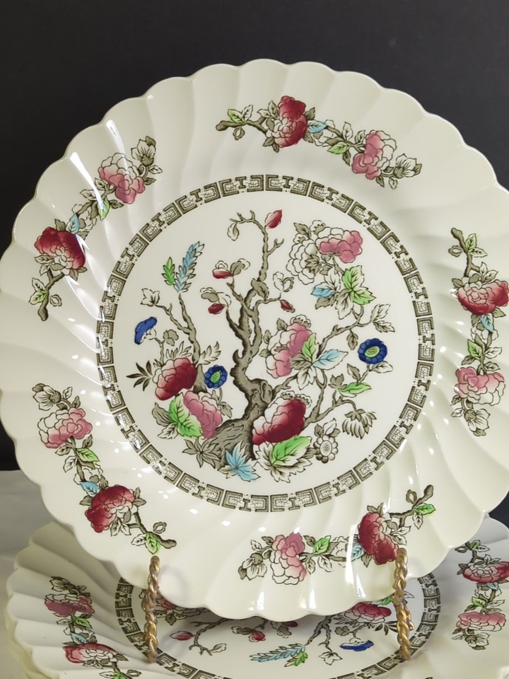 Vintage Myott Staffordshire Fine China Indian Tree Set Of 4 Dinner ...