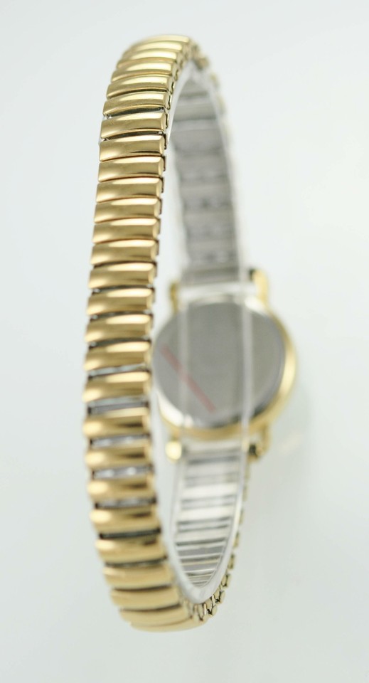 Regency Watch Womens Gold Stainless Steel Stretch Water Resist White ...