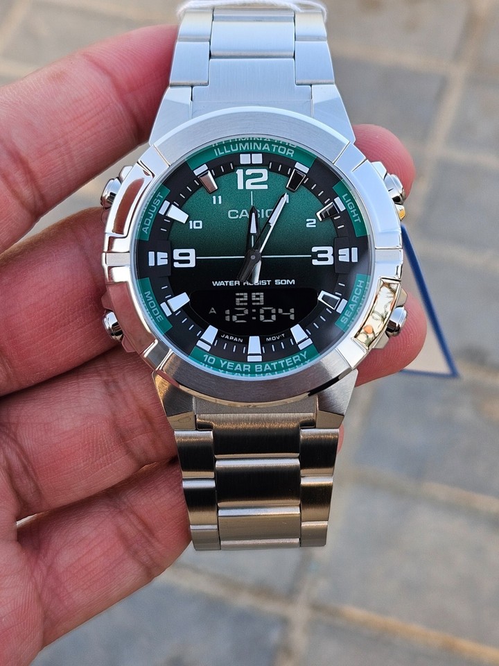 Casio AMW-870DA-3AVDF Men's Analog-Digital Watch | 10-Year Battery ...