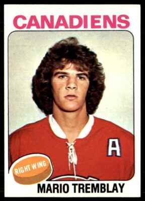 1975-76 Topps Hockey Card Mario Tremblay Rookie 1 Montreal Canadiens ...