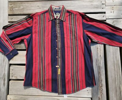 Men's Striped Western Shirt, Size XL Cowboy Button Down Shirt | eBay