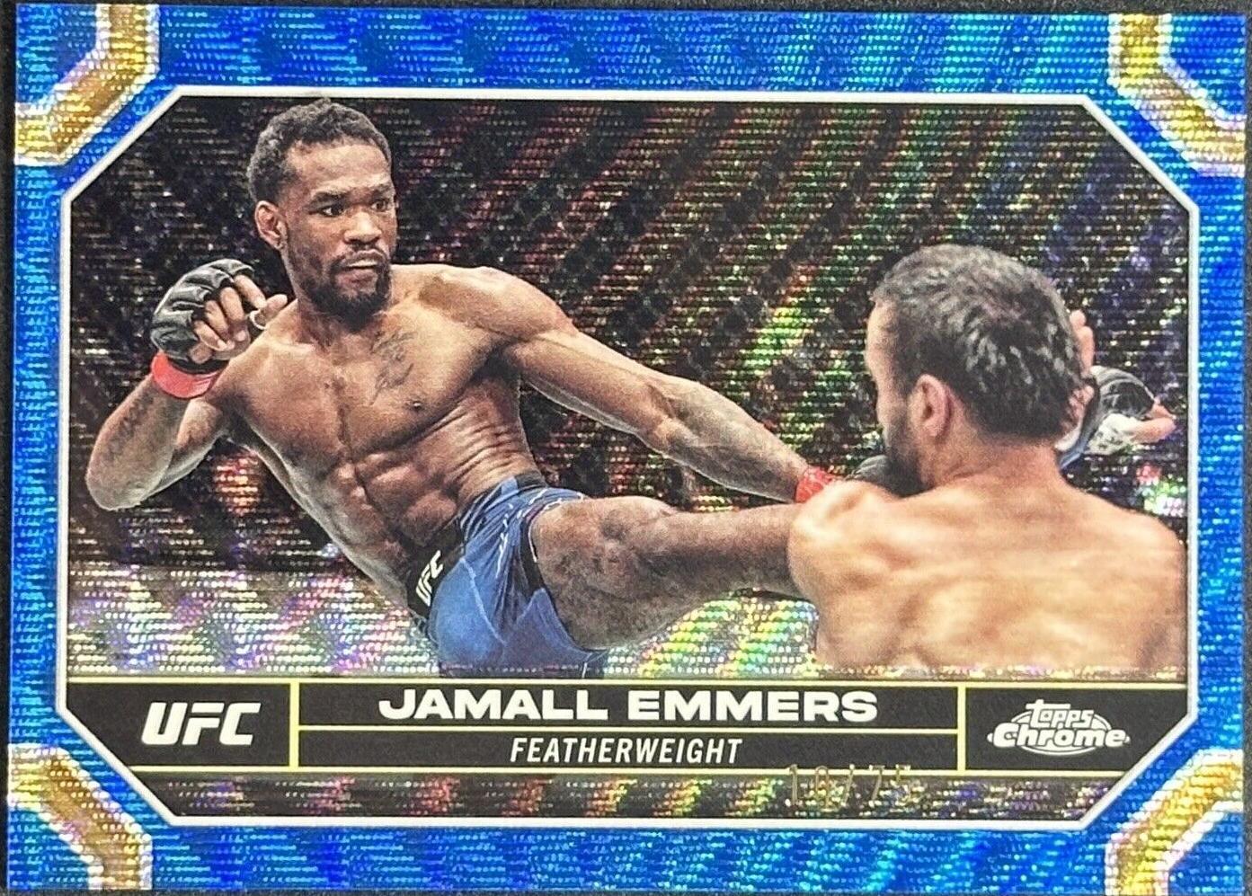 2024 Topps Chrome UFC - Jamall Emmers #90 Blue Wave Refractor /75 (RC ...