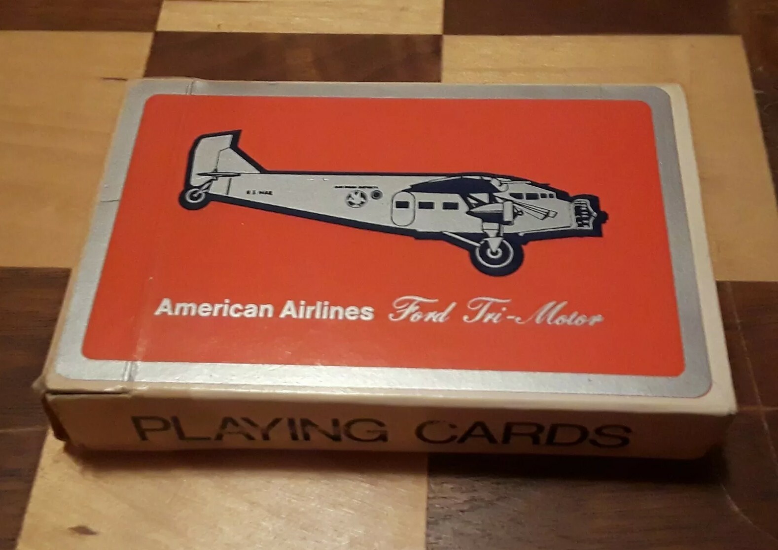 2 PACKS RARE VINTAGE AMERICAN AIRLINES POKER PLAYING CARDS FORD TRI ...