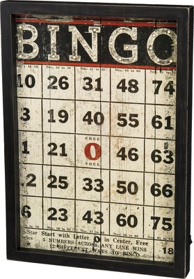 NEW!~LED Wood Box Light Up Sign~ "BINGO" ~Game/Family Room/Primitive ...