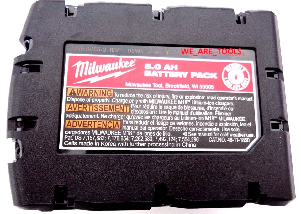 (3) NEW IN PACK Genuine Milwaukee M18 48-11-1850 5.0 AH Batteries 18V ...
