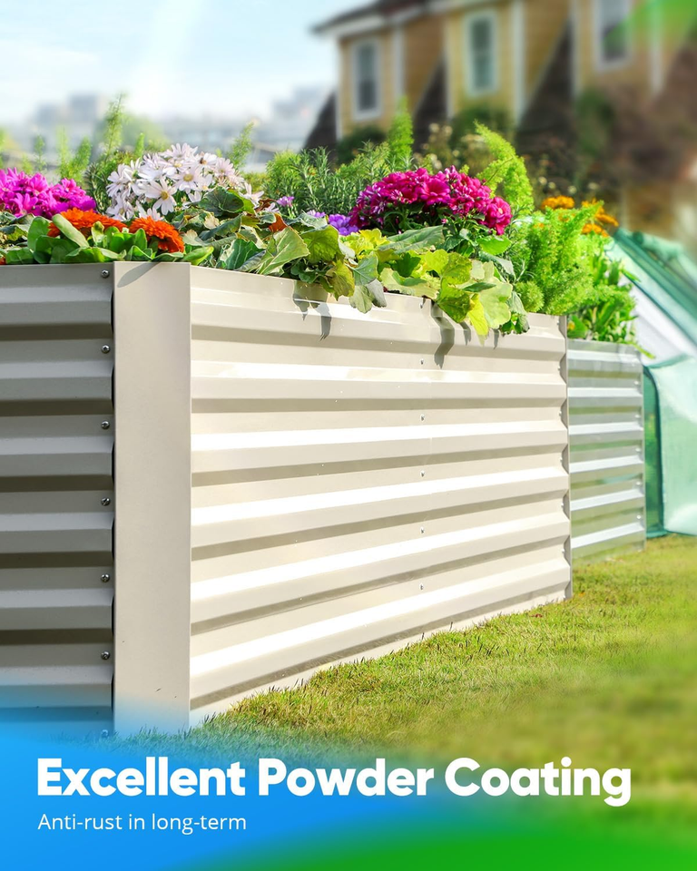 Galvanized Raised Garden Bed 8X4X2 Ft Tall Metal Planter Box for ...