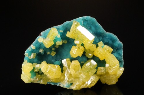 RARE NEW FIND! Mimetite on Philipsbornite Crystal Cluster M'FOUATI ...