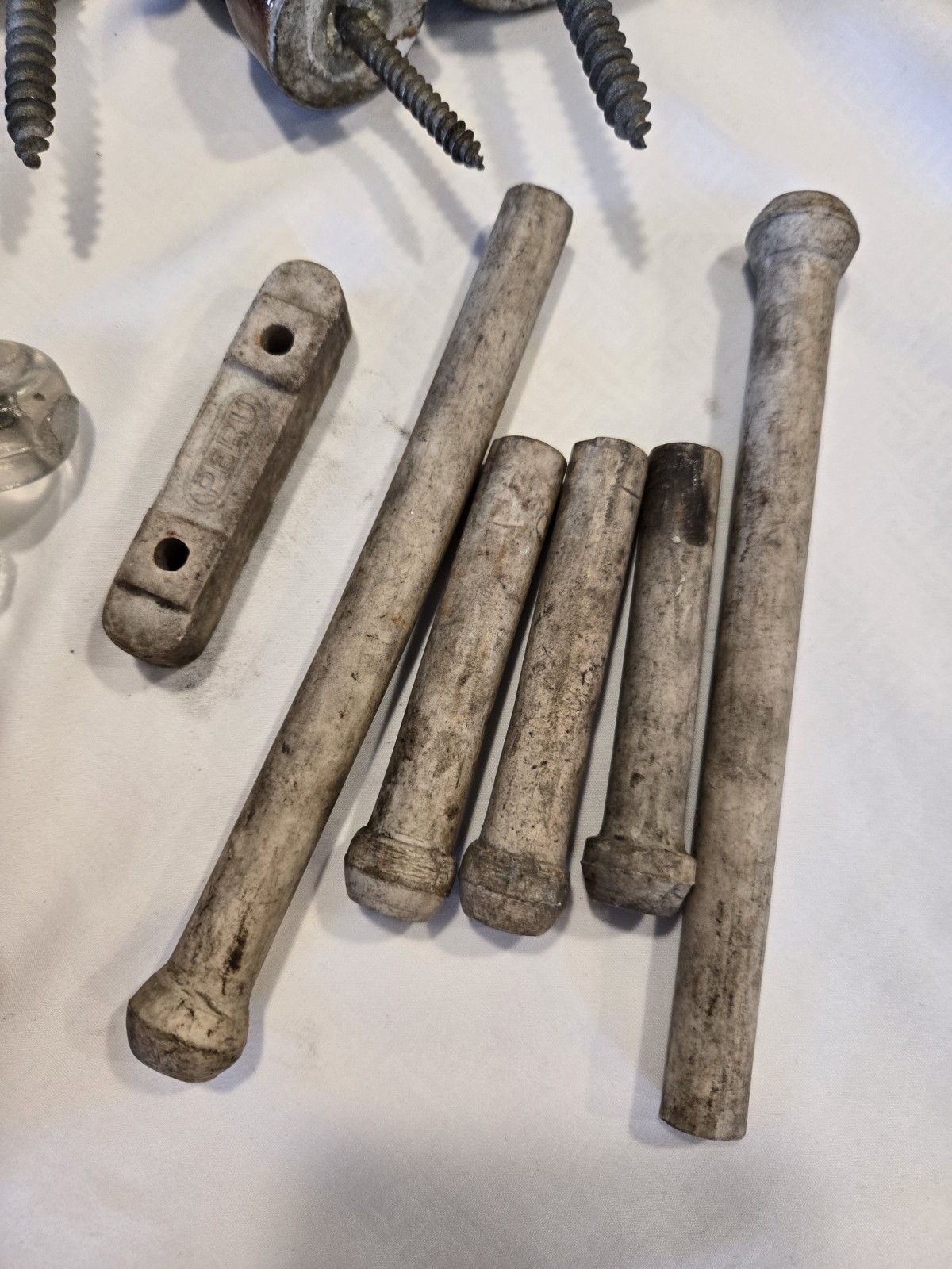 Lot of Vintage/Antique Electrical Parts Porcelain Insulators, Pully ...
