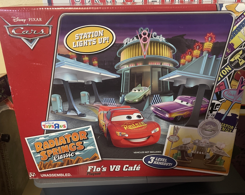 Rare Disney Pixar Cars Flo's V8 Cafe Playset Toys R Us Radiator Springs ...
