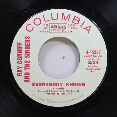 Pop Promo Nm! 45 Ray Coniff And The Singers - Everybody Knows / Loss Of ...