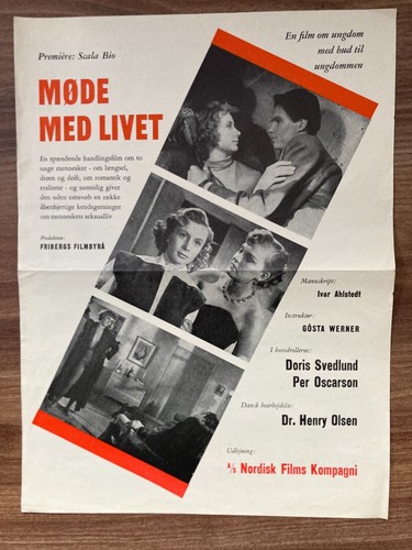 Möte med livet Doris Svedlund, Per Oscarsson 1952 Danish Press Release | eBay
