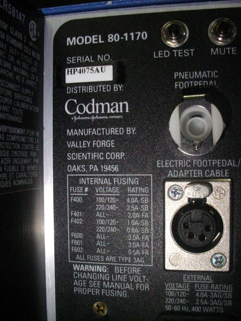 Codman Malis Bipolar Electrosurgical System CMC III 3 80-1170 for sale ...