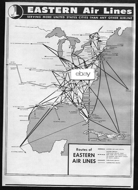 Eastern Airlines Route Map