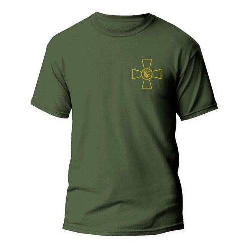 Men's T-shirt with yellow logo "VSU", dark green Ukraine 2024 new UA ...