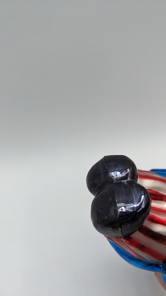 Patriotic Snowman Blown Glass Christmas Tree Ornament America Uncle Sam ...