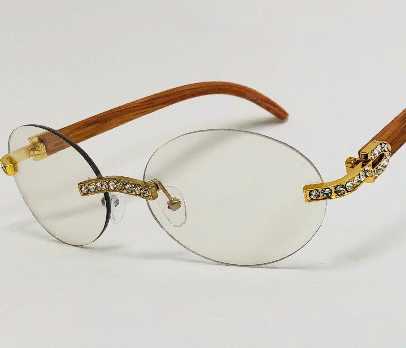 Men Clear Tinted Lens Eye Glasses Cristal Diamond Migos Shades ...