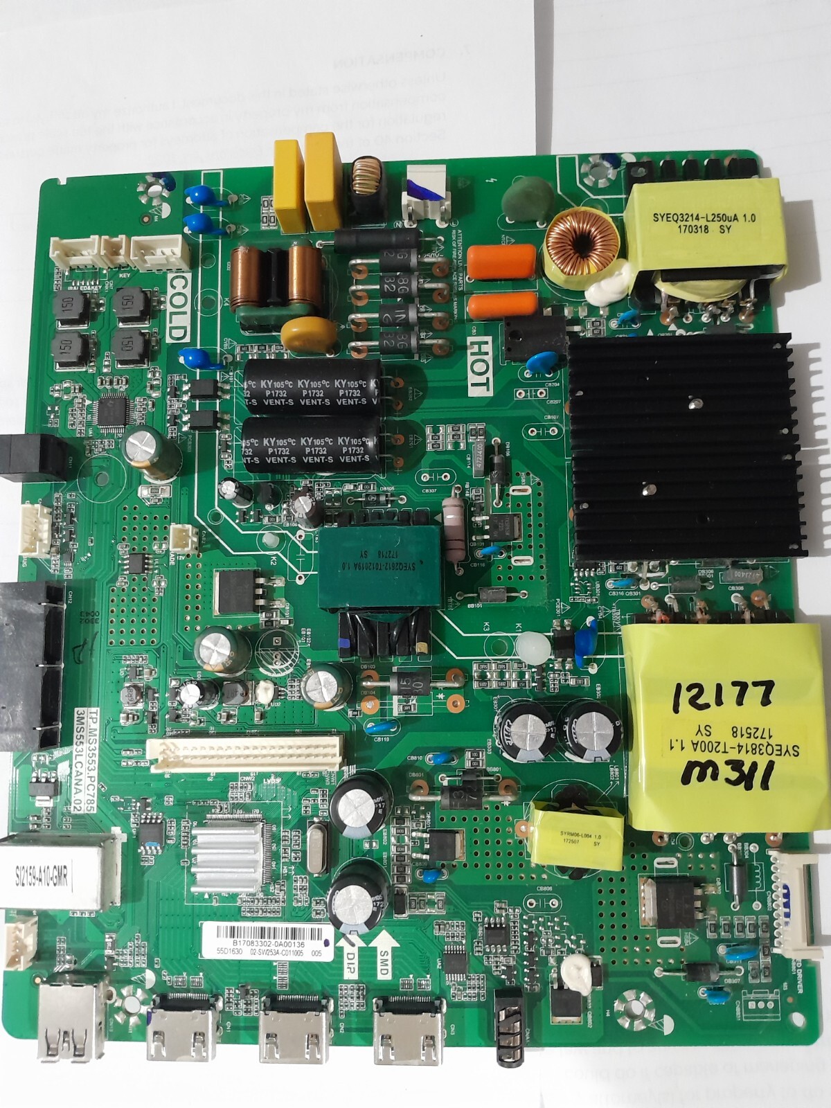 TOSHIBA TP.MS3553.PC785 Main Board / Power Supply 55L510U18 | eBay