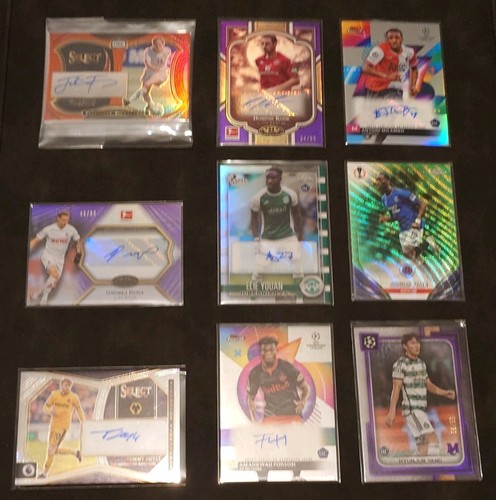 Rare Football Cards Auto's Numbered & Rookie Cards 9 Card Bundle NM ...
