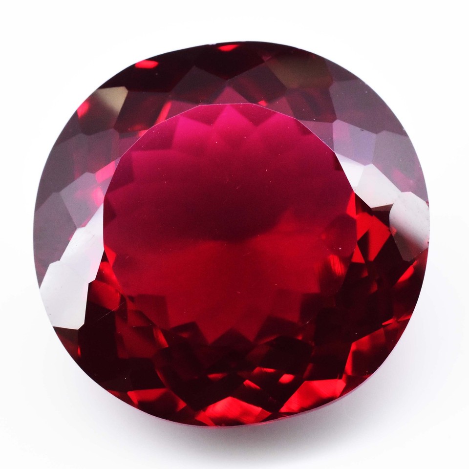 Exquisite 48.70 Ct Natural Mogok Red Ruby Round Cut Certified Loose ...