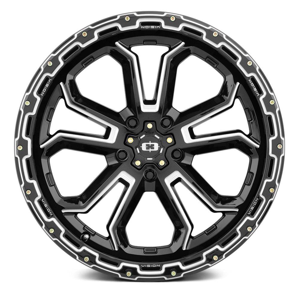 (Set-4) Vision 405 Korupt 18x9 5x5 5x127 12mm Black Milled Wheels Rims ...
