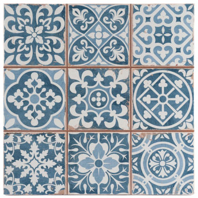 Victorian Tangier Blue Decor Wall & Floor Tile 33x33cm | eBay UK
