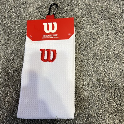 Wilson Microfiber Tri Fold Golf Towel New Packaged With Carabiner | eBay